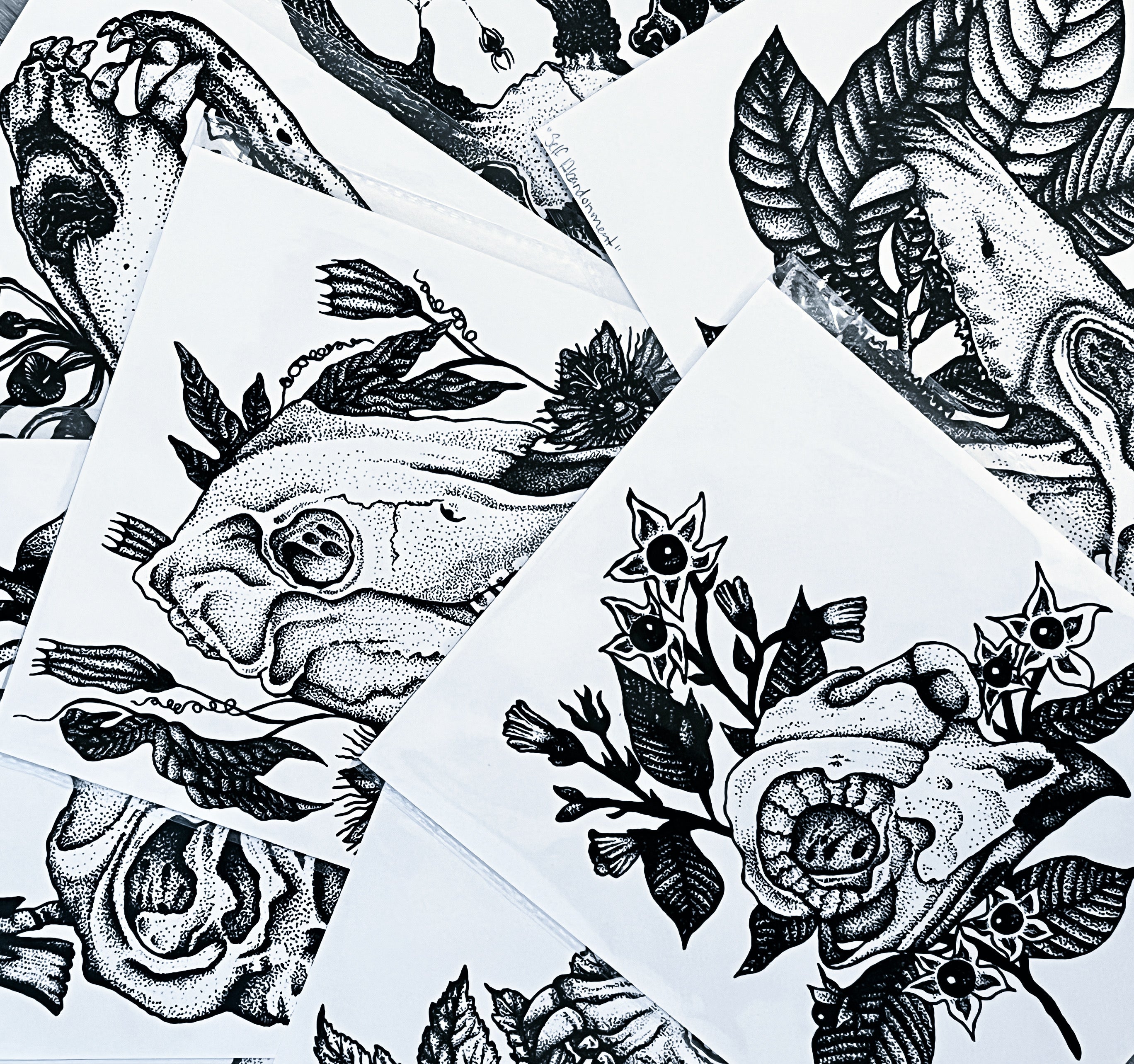 Skeletal Series – Blue Chickadee Americana and Folk Art